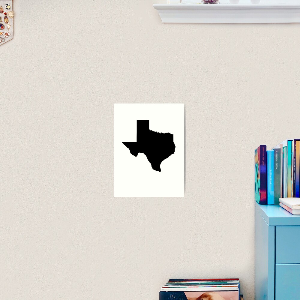 "State Of Texas Silhouette In Bold Black " Art Print by ByTekk | Redbubble