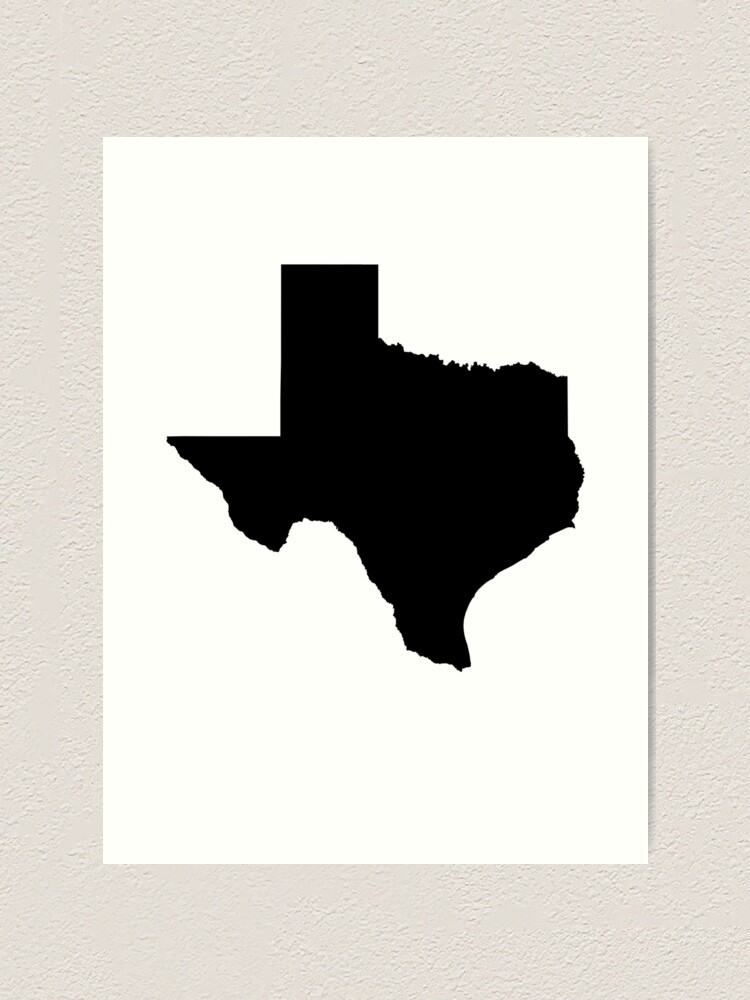 "State Of Texas Silhouette In Bold Black " Art Print for Sale by ByTekk ...
