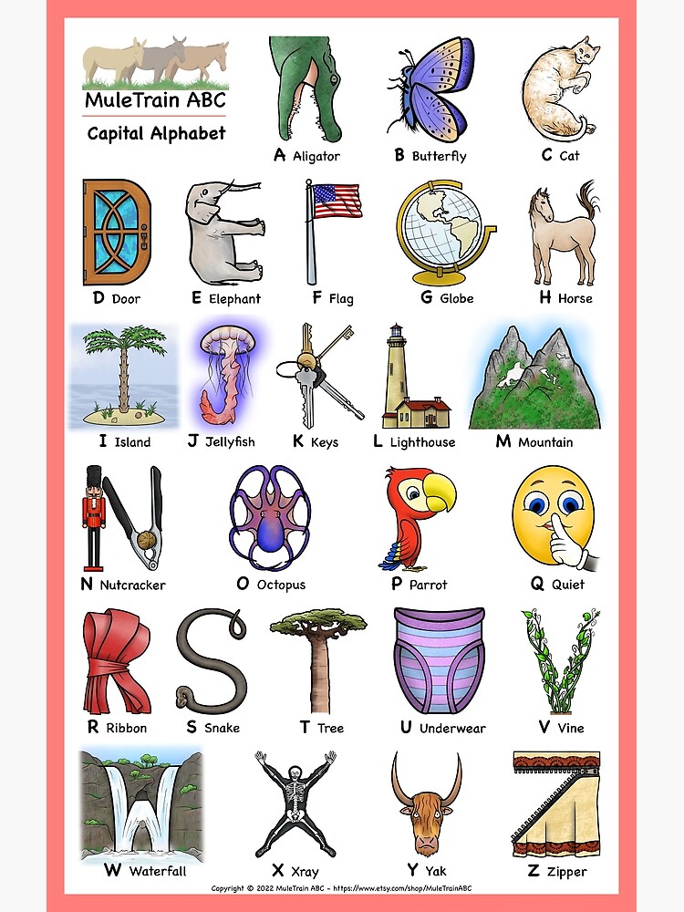 "Alphabet Poster Capital| MuleTrain ABC" Poster for Sale by ExmoMule ...