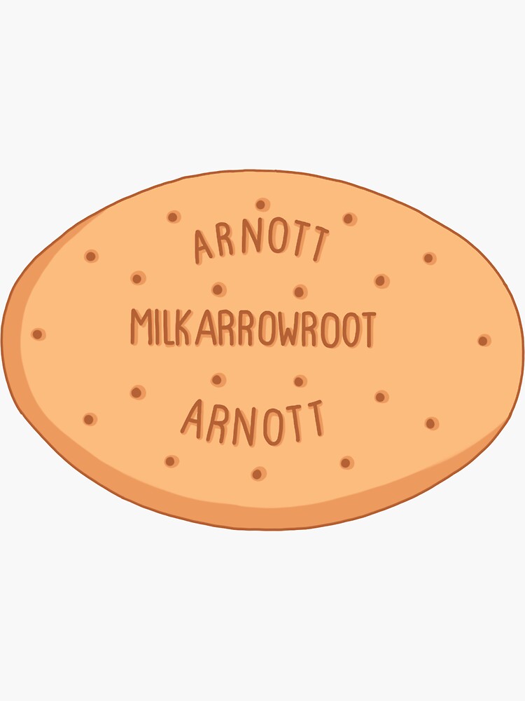 "Arnott's Milk Arrowroot Biscuit" Sticker for Sale by clarevivarelli ...