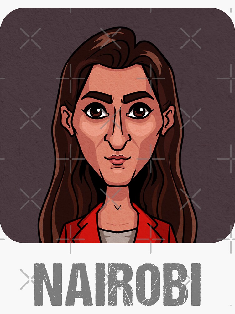 "Money Heist Characters - Nairobi" Sticker for Sale by Inkt Design ...