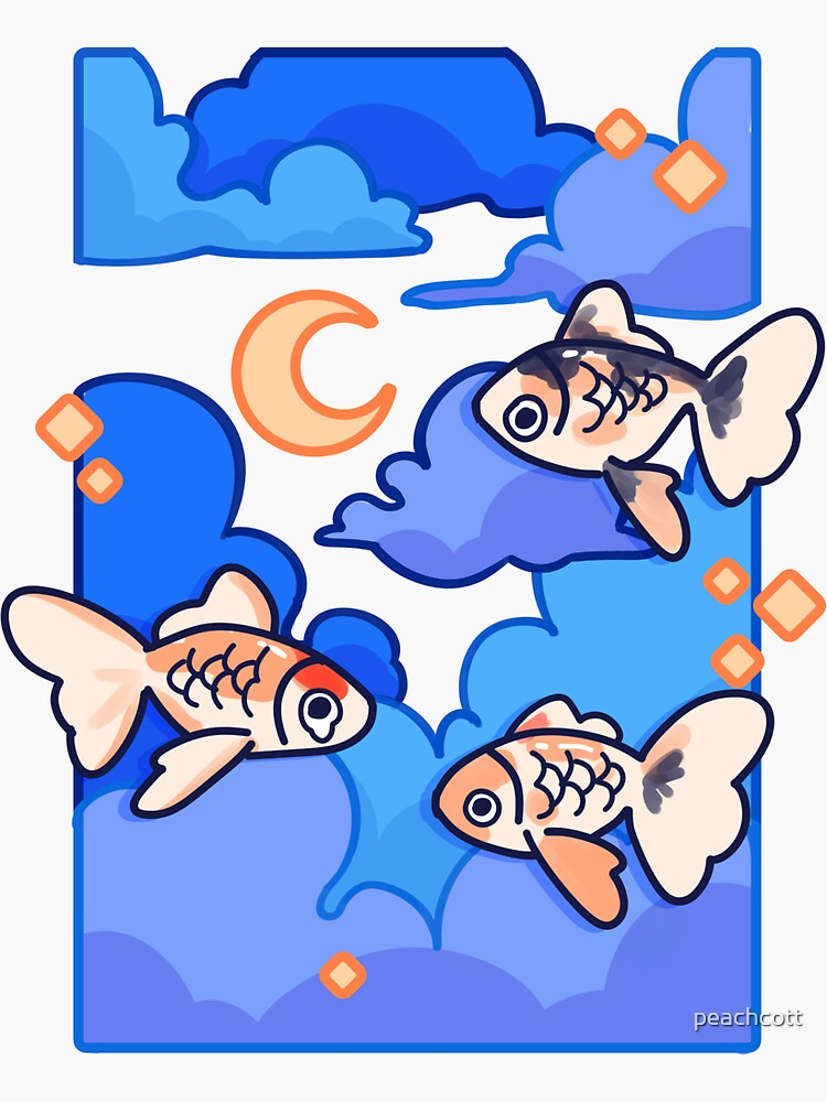 "fish // sky" Sticker for Sale by peachcott | Redbubble