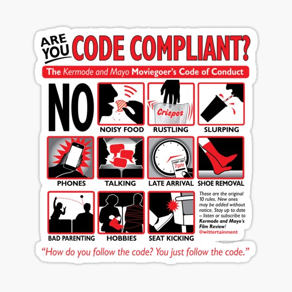 "Kermode and Mayo Code of Conduct" Sticker for Sale by adamabrams ...