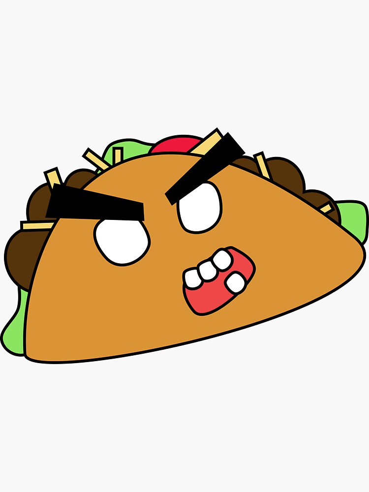 "angry zombie taco" Sticker for Sale by shortstack | Redbubble