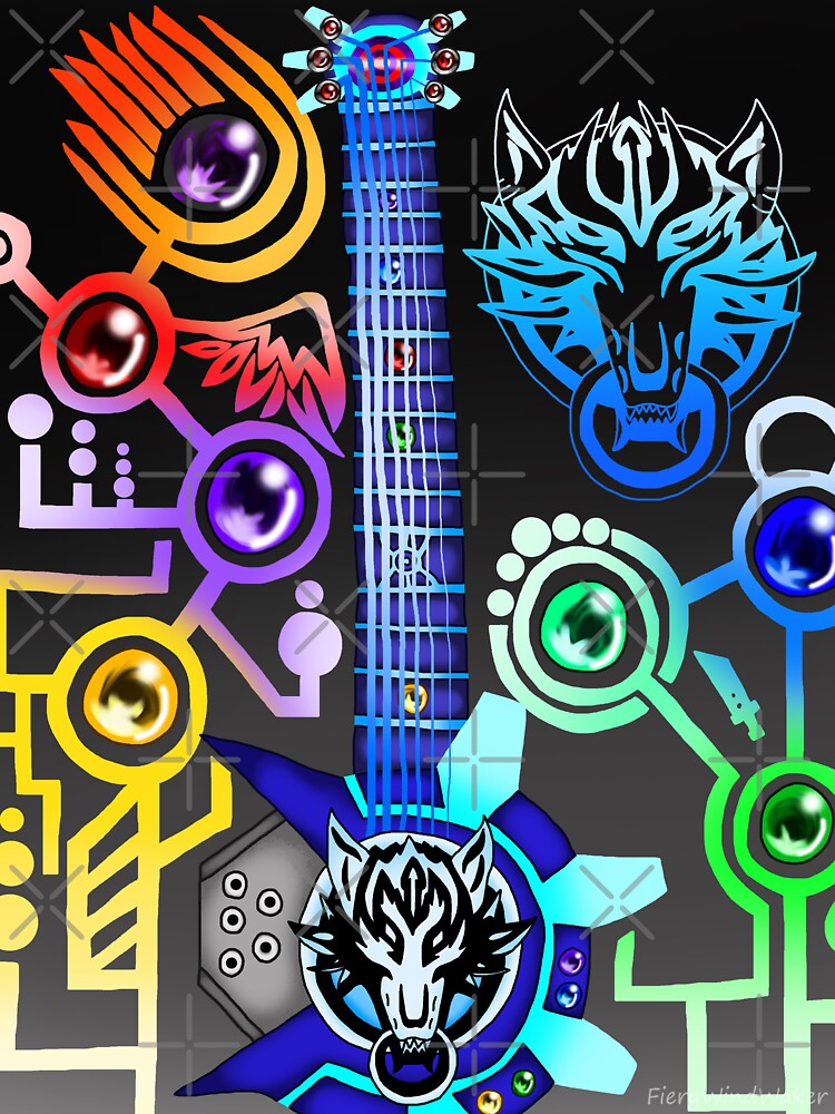 "Fusion Keyblade Guitar #54 - Fenrir & Photon Debugger" Sticker for ...