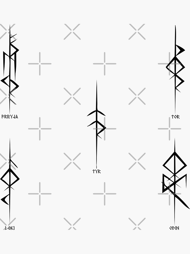 "Viking Norse God Runes Sticker Set" Sticker for Sale by rm-swede ...
