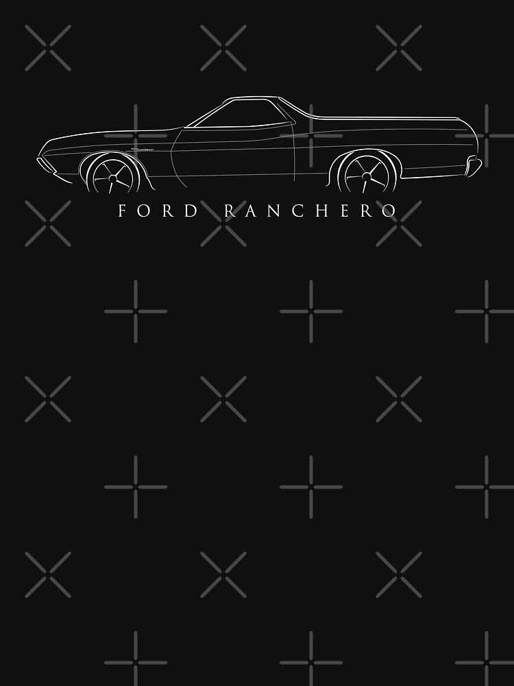 "1972 Ford Ranchero - profile stencil, white" T-shirt for Sale by mal ...
