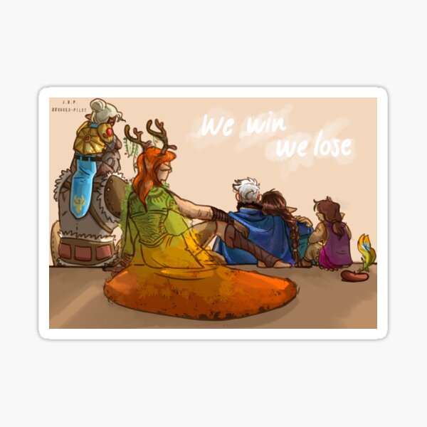 "We win, We lose" Sticker for Sale by drunkenPilot | Redbubble