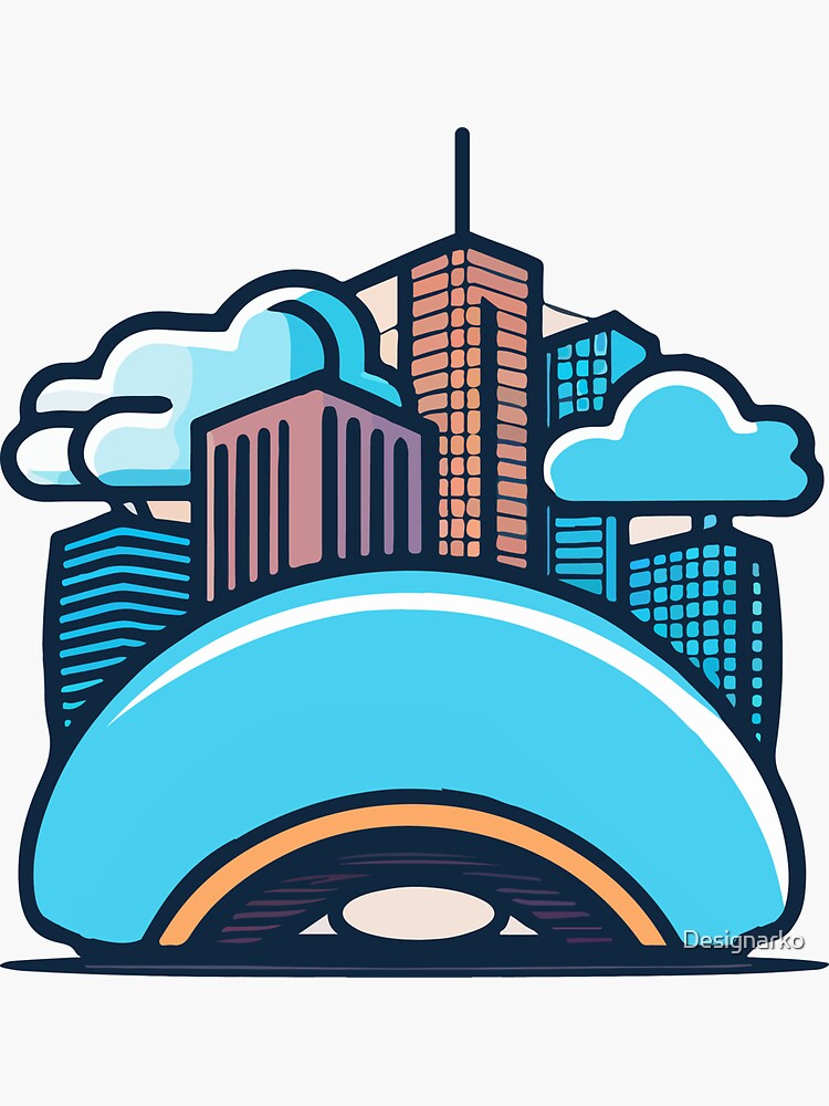 "Chicago Icon The Cloud Gate Bean" Sticker for Sale by Designarko ...