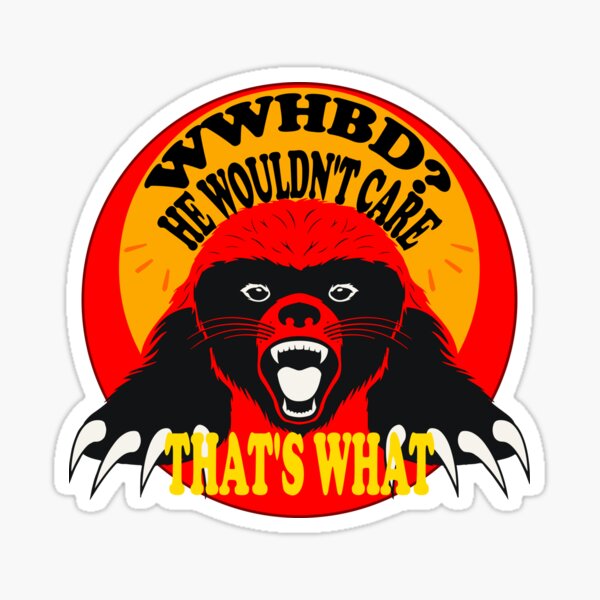 "WWHBD ? angry red badger meme" Sticker for Sale by Deco-Design | Redbubble