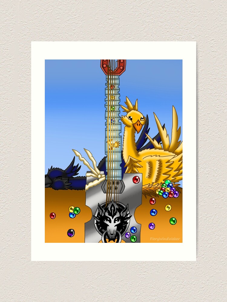 "Fusion Keyblade Guitar #58 - Fenrir & Metal Chocobo" Art Print for ...