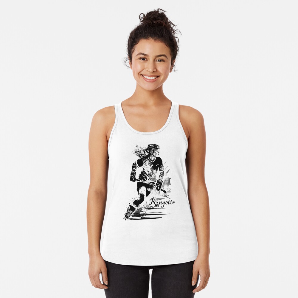 "Ringette player black and white illustration 1 with Ringette text ...