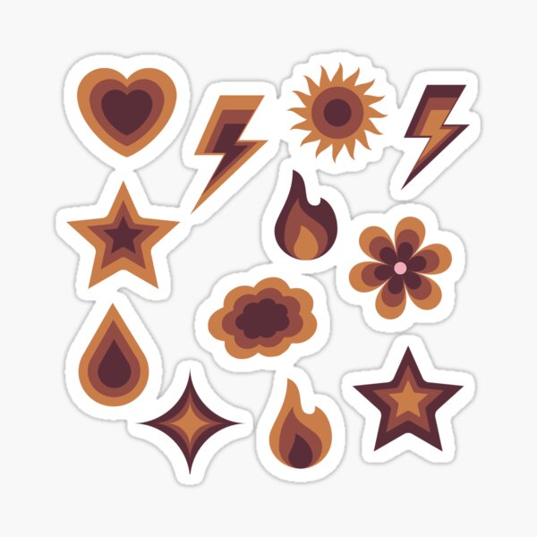 "Pack Shapes Brown" Sticker for Sale by musicora | Redbubble