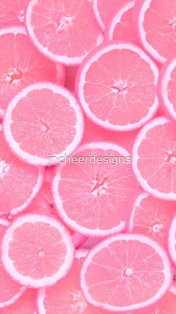 "pink lemon cute background" by incheerdesigns | Redbubble