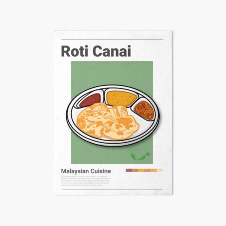 "Cartoon Roti Canai || Malaysian Food || Minimalist " Art Board Print ...