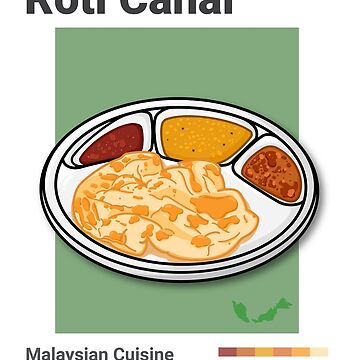 "Cartoon Roti Canai || Malaysian Food || Minimalist " Sticker for Sale ...
