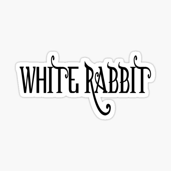 "White Rabbit" Sticker for Sale by MalteseLizzie | Redbubble