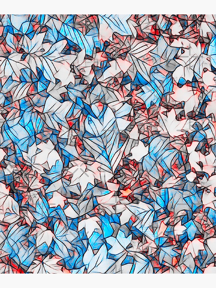 "Blue Maple Leaves Abstract Art" Sticker for Sale by aylastyle | Redbubble