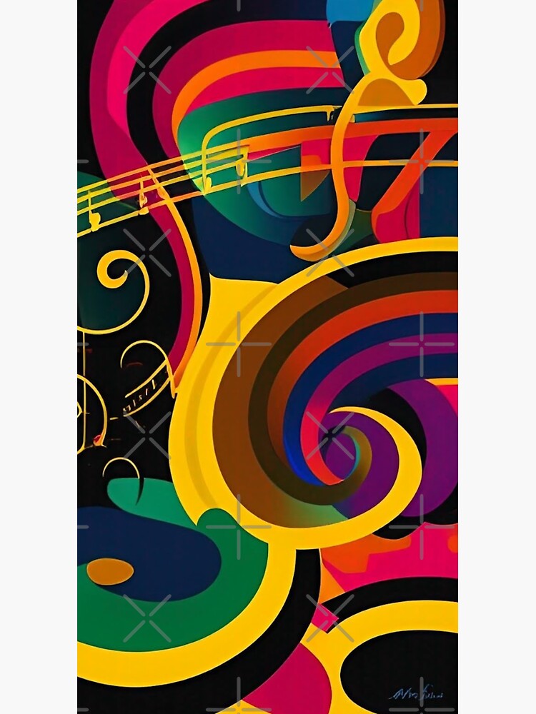 "Music-Inspired Abstract Paintings Artistic Music Artworks" Sticker for ...