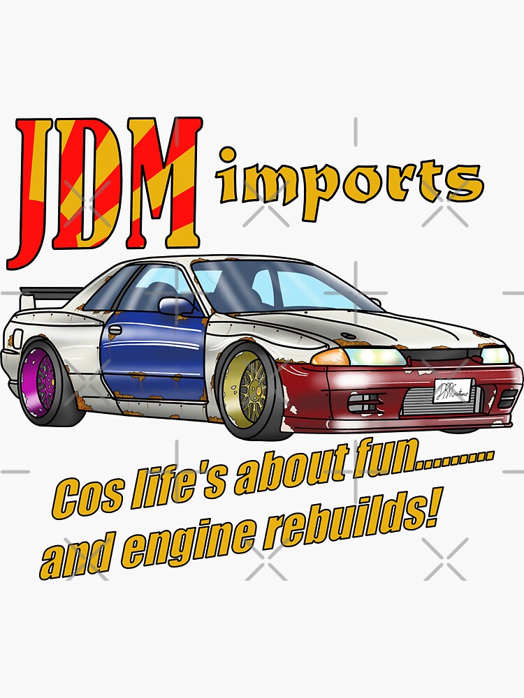 "JDM imports engine rebuild joke R32 widebody!" Sticker for Sale by ...