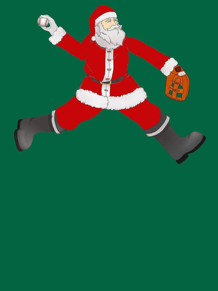 Christmas Santa Claus Baseball Pitcher Sports T-Shirt Design Essential ...