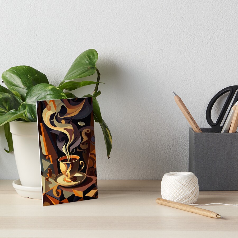 "Cubist painting of steaming cup of coffee" Poster for Sale by ...