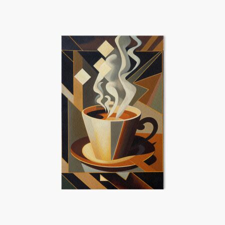 "Cubist painting of steaming cup of coffee 2" Art Board Print for Sale ...