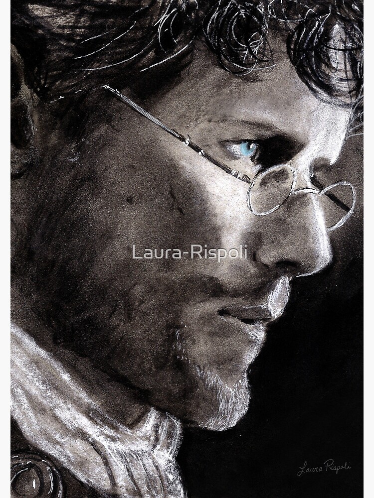 "Charcoal drawing by Laura Rispoli Eyes of a Hawk with glasses" Spiral ...
