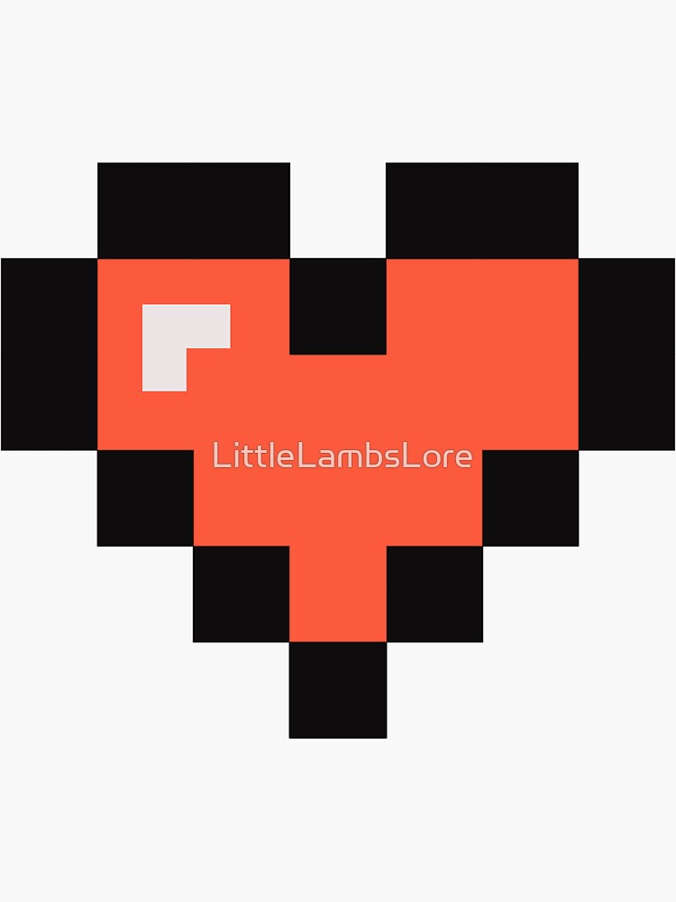 "Pixel Heart - Red" Sticker for Sale by LittleLambsLore | Redbubble