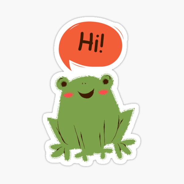 "Cute Frog Say Hi Premium Quality Design" Sticker for Sale by ...