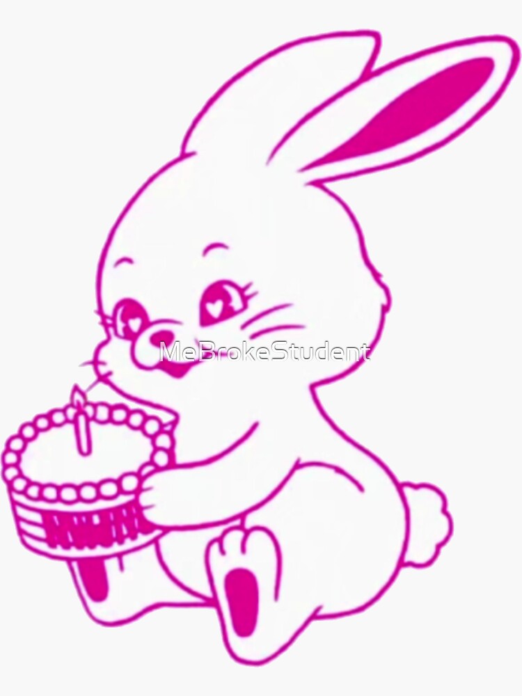"NEW JEANS pink BUNNY LOGO!" Sticker for Sale by MeBrokeStudent | Redbubble