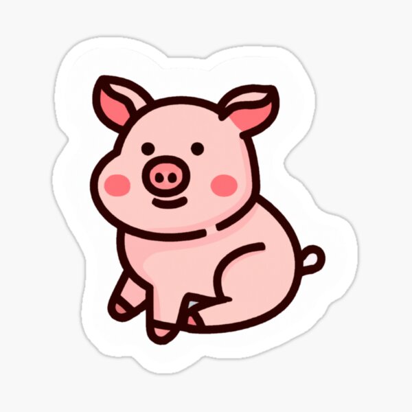 "Cute Pink Pig" Sticker for Sale by raystephenson92 | Redbubble