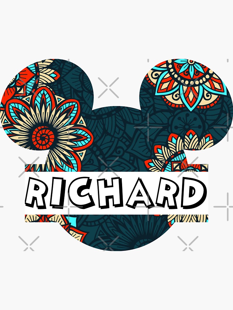 "Richard Name With Seamless Pattern" Sticker for Sale by DitaNadiaStore ...