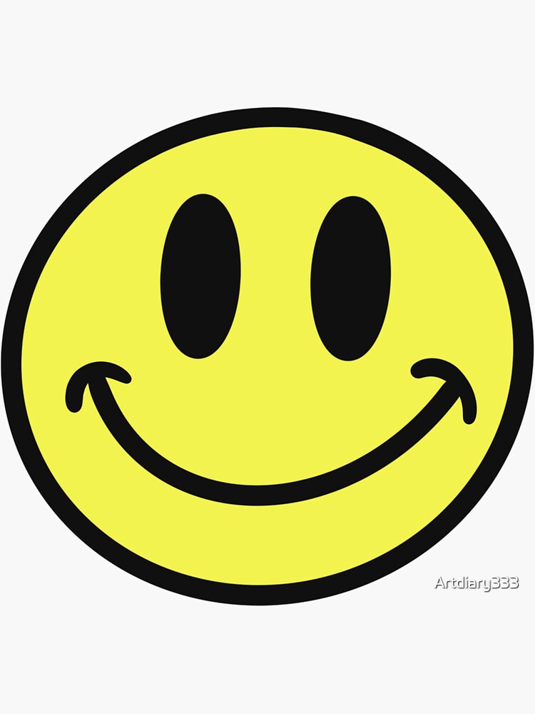 "Cute yellow smiley face " Sticker for Sale by Artdiary333 | Redbubble