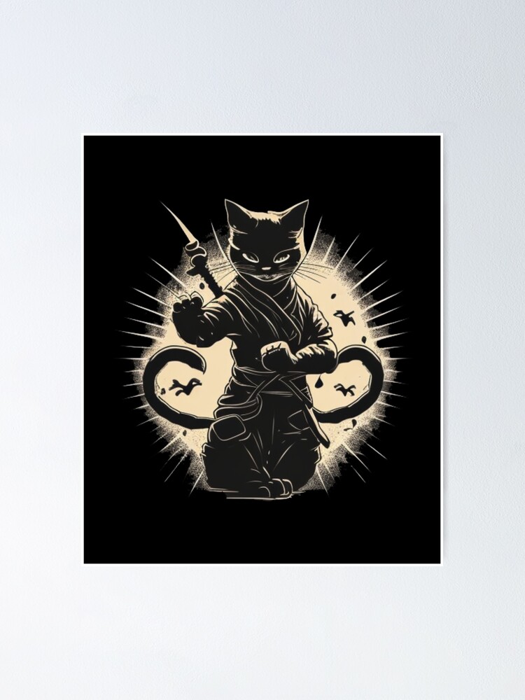 "Cat ninja" Poster for Sale by Diamaber | Redbubble
