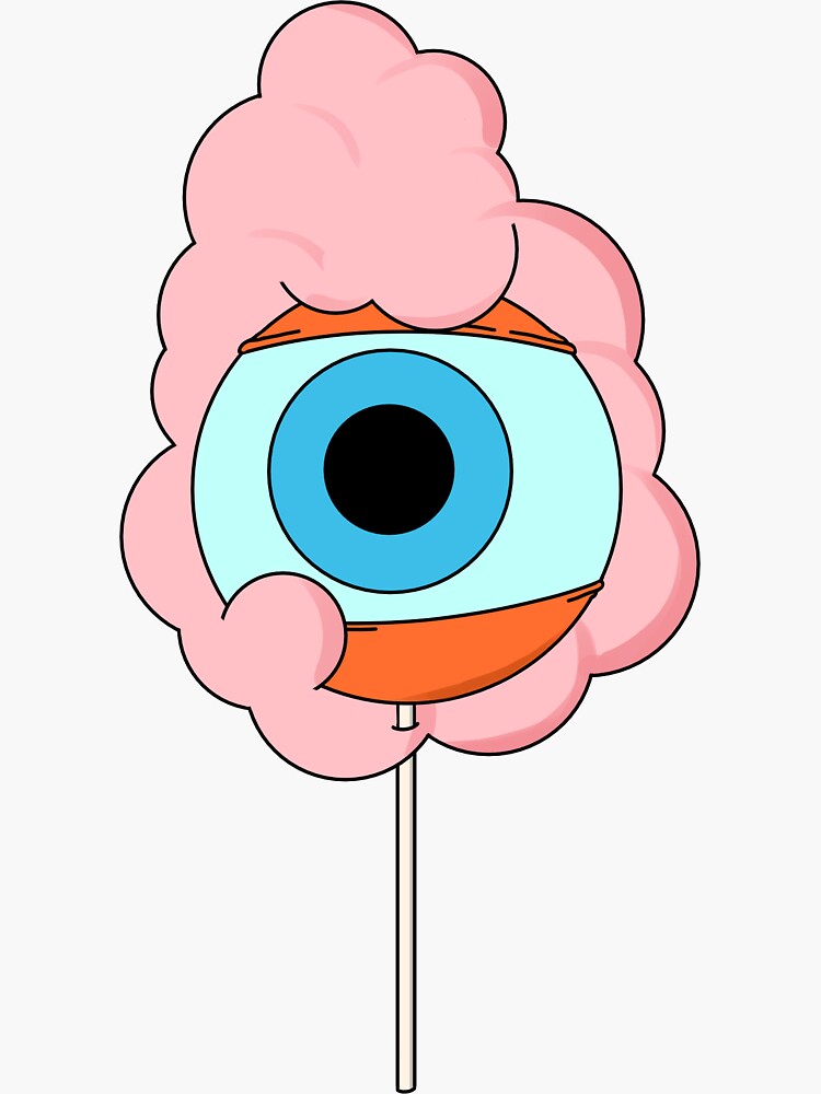 "Eye Candy Floss" Sticker for Sale by GoblinEye | Redbubble