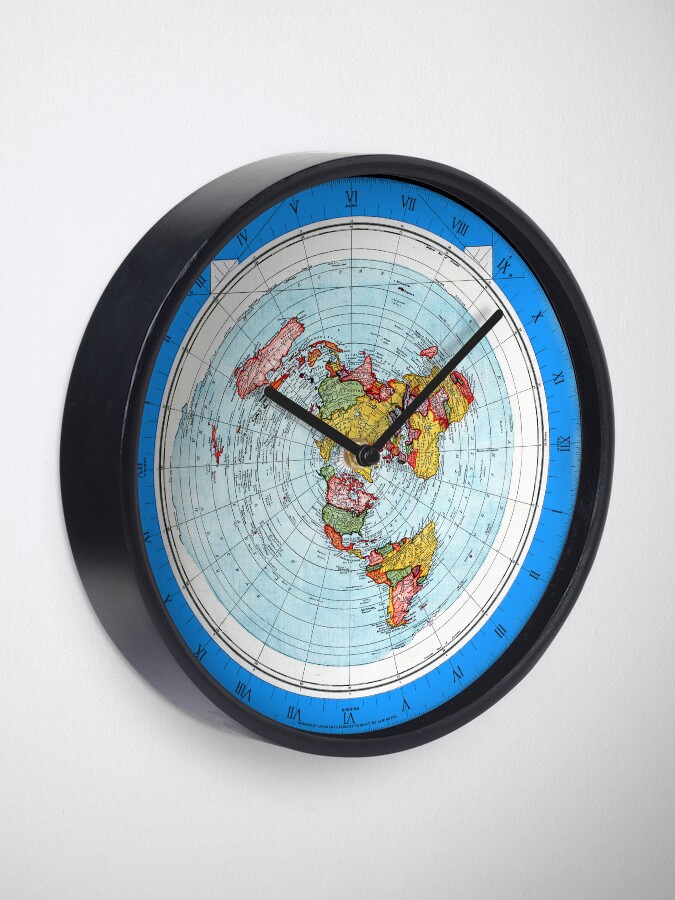 "It's Flat Bro - Flat Earth Map" Clock for Sale by MtWoodsonSales | Redbubble