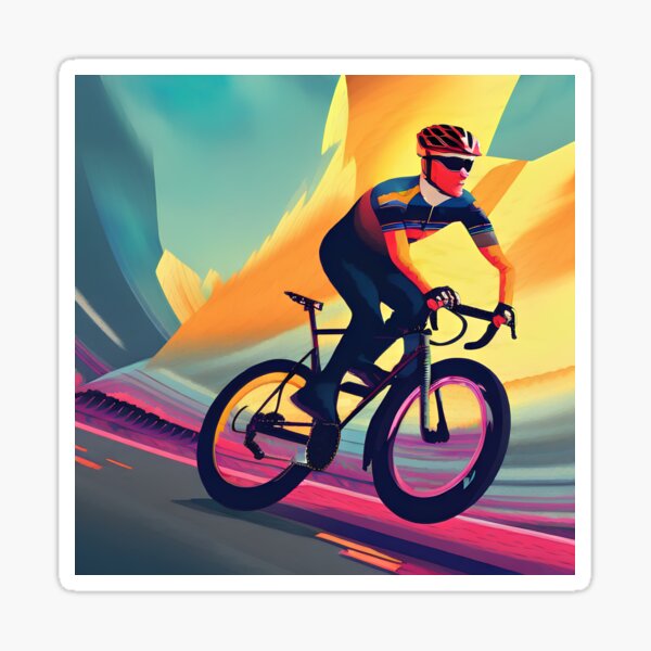 "A young man riding a bicycle" Sticker for Sale by RobinsonSP77 | Redbubble
