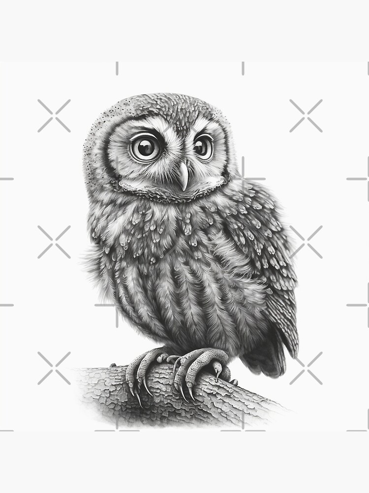 "Black and white Owl pencil drawing" Poster for Sale by Pencil-Art ...