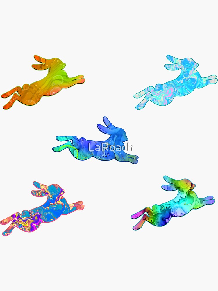 "Lucky Year of the Rabbit 2023 – Colorful Bunny Pattern and Sticker ...