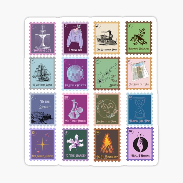 "Stamps Inspired by Folk Songs" Sticker for Sale by Annaladdmac | Redbubble