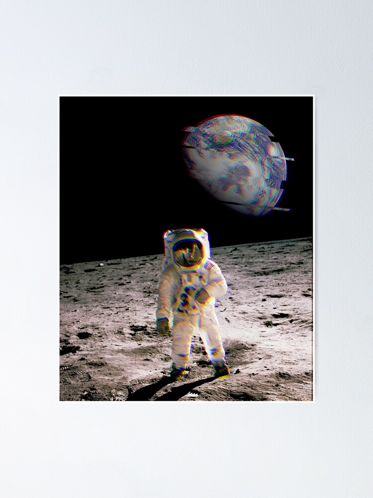 "Glitched Earth & Astronaut Photograph " Poster by morgany | Redbubble