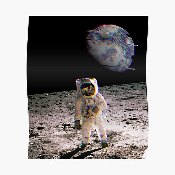 "Glitched Earth & Astronaut Photograph " Poster by morgany | Redbubble