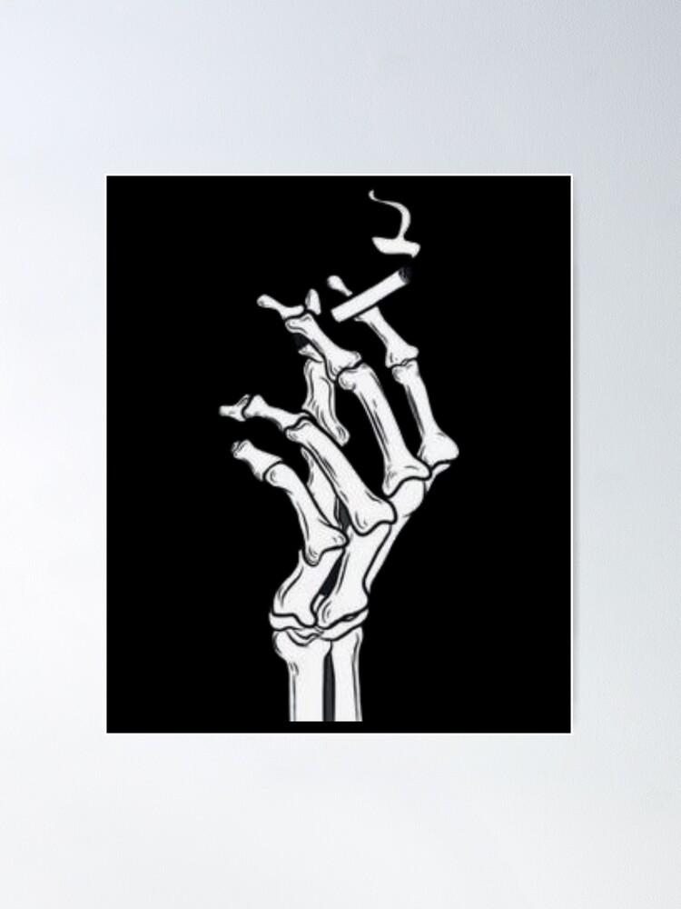 Skeleton Hand Holding Cigarette