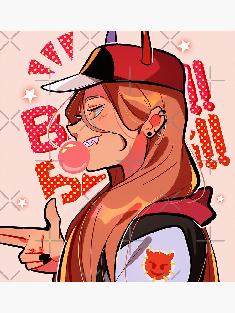 "Power Baseball Hat" Sticker for Sale by UsagiAnime | Redbubble