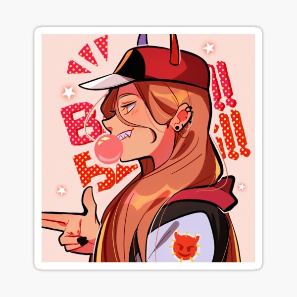 "Power Baseball Hat" Sticker for Sale by UsagiAnime | Redbubble