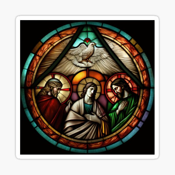 "The Holy Trinity in Stained Glass Splendor" Sticker for Sale by ...
