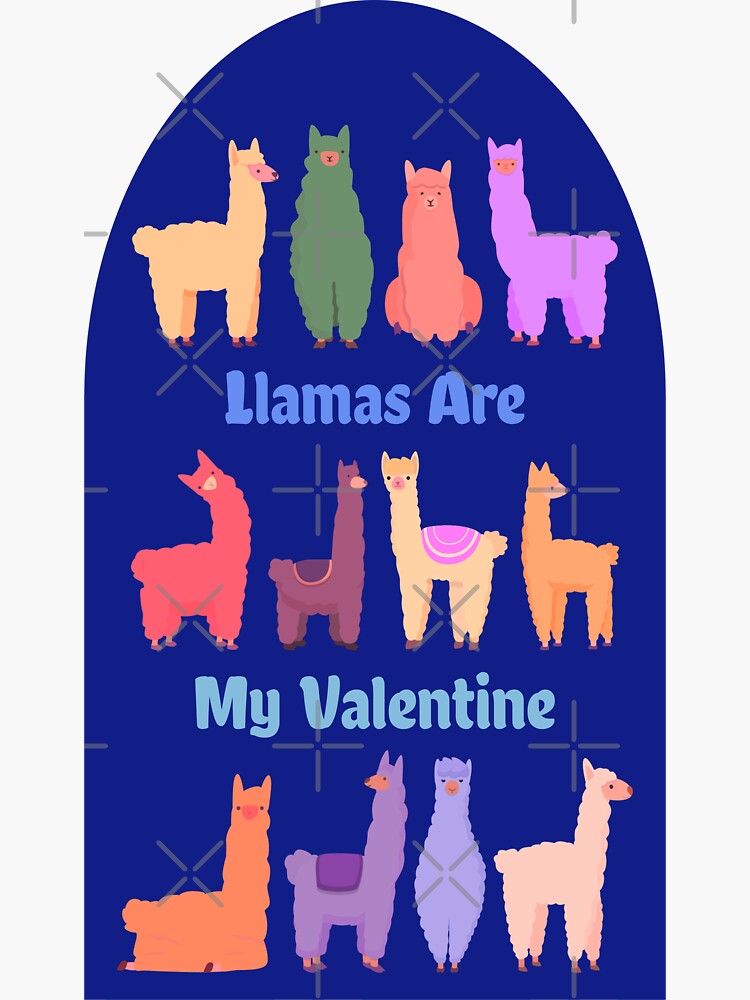 Pegatina «Llama Valentine Puns Las llamas son mi San Valentín» de ...