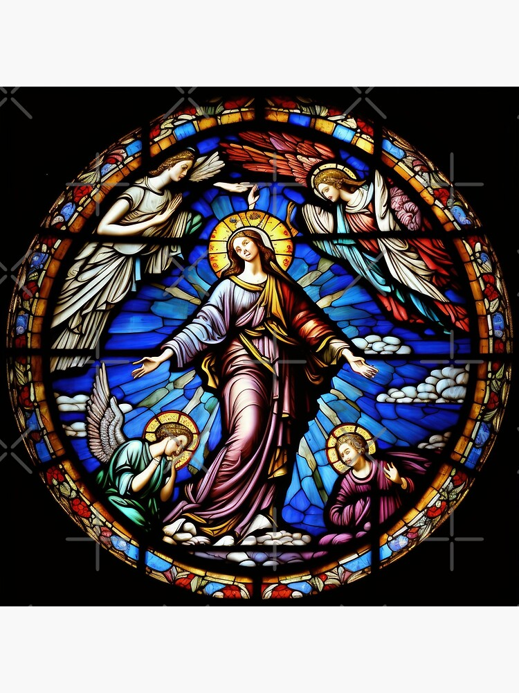 "The Assumption of Mary in Stained Glass Majesty" Poster for Sale by ...