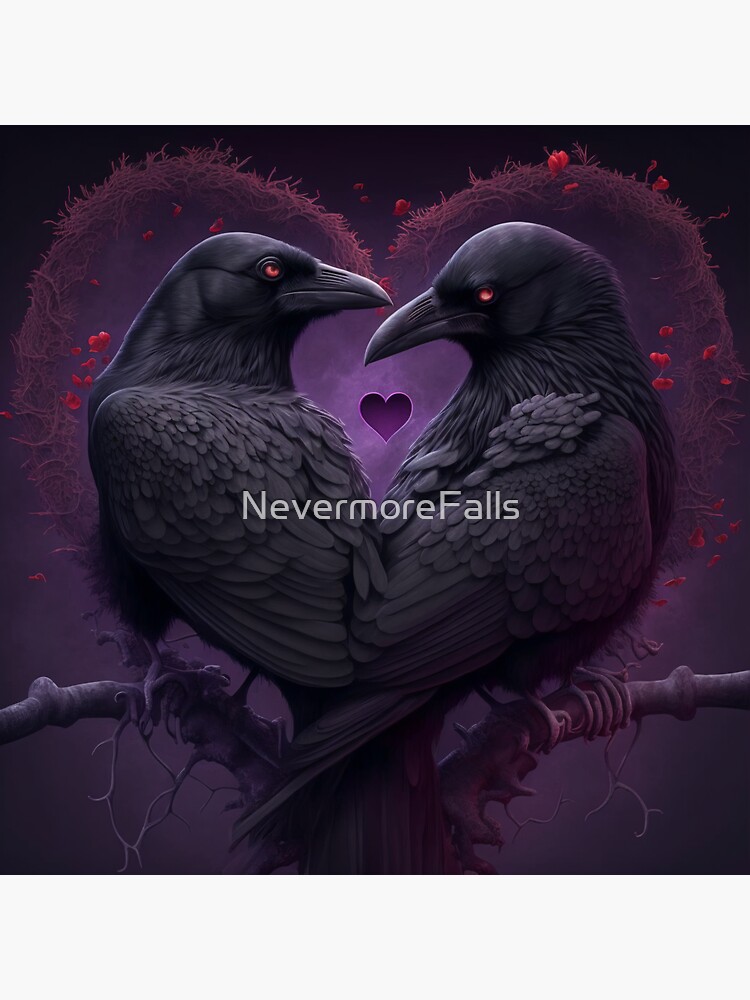 "Valloween Ravens Love Heart" Sticker for Sale by NevermoreFalls ...